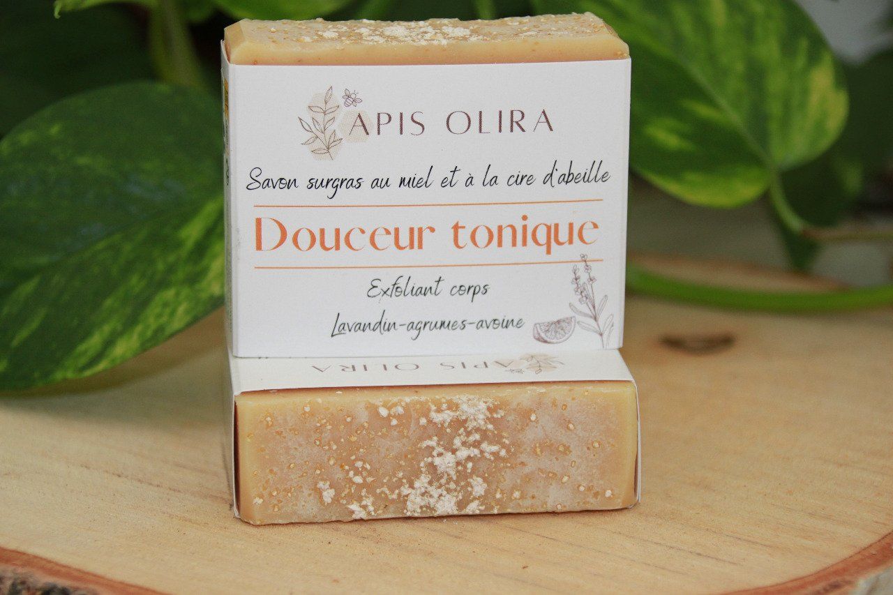 Savon exfoliant miel avoine - Apis-olira